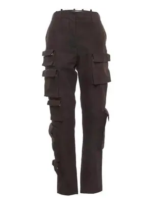 Off-White Multi-pocket Gabardine Cargo Trousers - Brown