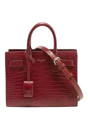 Saint Laurent 2017 Sac De Jour Crocodile-effect Tote Bag - Red