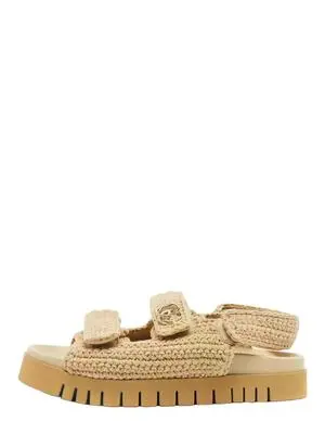 Gucci Interlocking G Crochet Platform Sandals - Neutrals