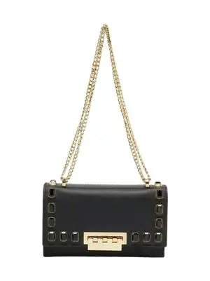 Zac Posen Crystal Embellished Earthette Shoulder Bag - Black