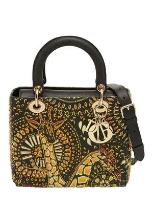 DIOR Christian Dior Lady Dior Animals Embroidered Tote Bag