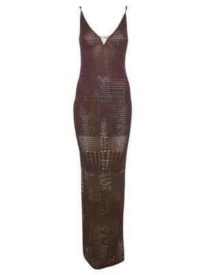 FLOOK Kaira Crochet Maxi Dress - Brown