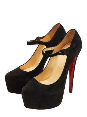 CHRISTIAN LOUBOUTIN Christian Louboutin Black Suede Lady Daf Platform Pumps