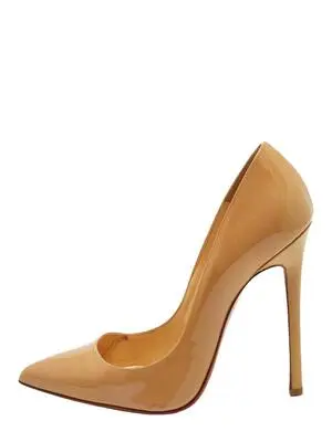 CHRISTIAN LOUBOUTIN Pigalle Patent Leather Pointed-toe Pumps - Neutrals
