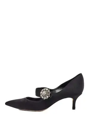 Manolo Blahnik Crystal-embellished Pumps - Black
