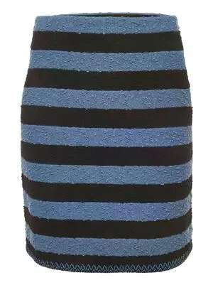 Sonia Rykiel Paris Striped Bouclé Mini Skirt - Blue