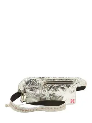 Off-White Crinkle Leather Belt Bag - Silver