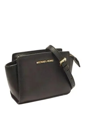 Michael Kors Selma Saffiano Leather Crossbody Bag Black