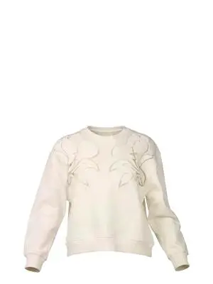 VALENTINO Valentino Garavani Floral Appliqué Crew Neck Sweatshirt