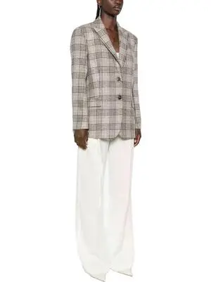 TWINSET Check-pattern Notched-lapels Jacket - Neutrals