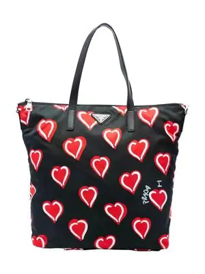 Prada 2013-2026 Tessuto Stampato Satchel - Black