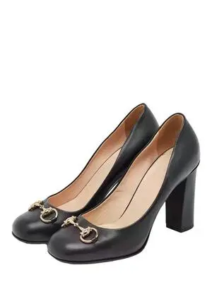 Gucci Horsebit Block Heel Pumps - Black