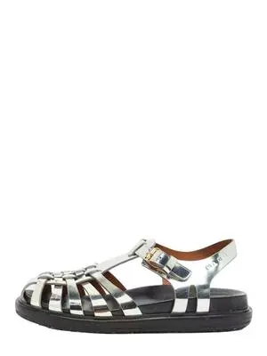 Marni Fisherman Woven Sandals - Silver