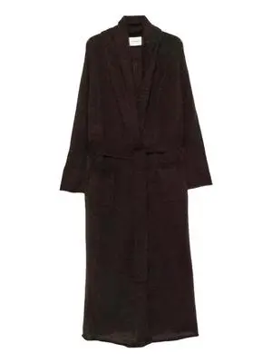 Andamane Belted Shawl-collar Cardigan - Brown