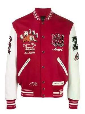 Amiri Appliquéd Varsity Jacket - Red