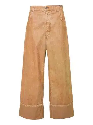 MARNI Marni High-Waist Wide-Leg Cropped Trousers