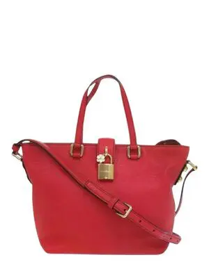 Dolce & Gabbana 2010-2026 Leather Padlock Satchel - Red