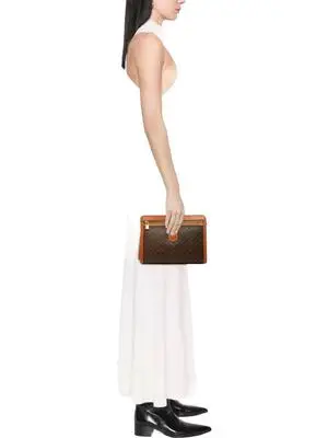 Celine Macadam Coated Canvas Clutch Bag - Brown