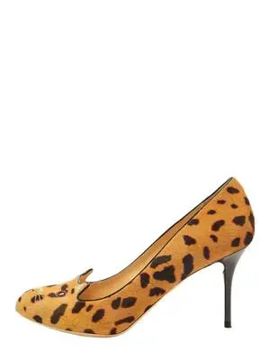 CHARLOTTE OLYMPIA Kitty Hyena-print Heeled Pumps - Neutrals