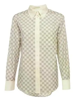 LOUIS VUITTON Damier Azur Check Cotton Shirt - Neutrals