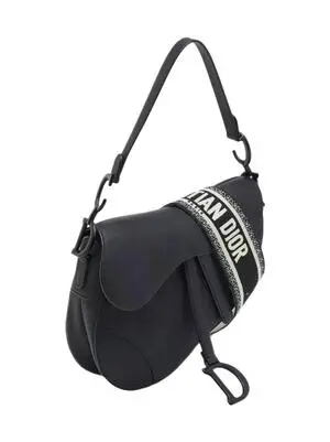 Dior 2020 Ultramatte Saddle Leather Handbag - Black