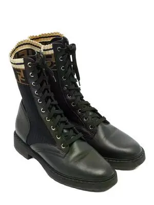 FENDI Fendi FF Motif Lace-Up Boots