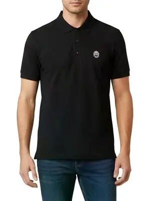 Dolce & Gabbana Crest Embroidered Polo Shirt - Black