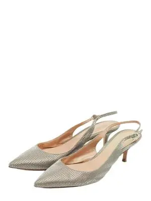 GIANVITO ROSSI Pointed Toe Slingback Pumps - Grey