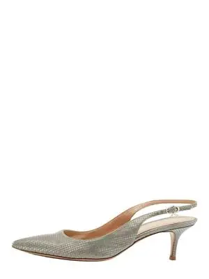 GIANVITO ROSSI Pointed Toe Slingback Pumps - Grey