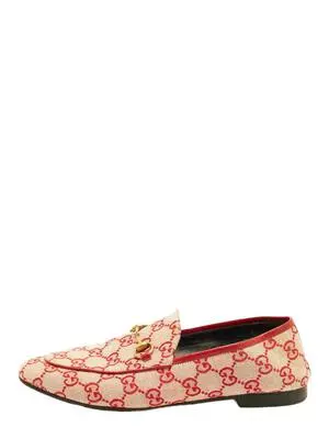 Gucci Jordaan Horsebit Loafers In Gg Canvas - Neutrals