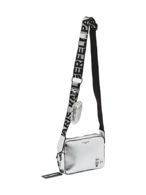 Karl Lagerfeld Maybelle Faux-leather Crossbody Bag - Silver