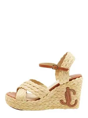 JIMMY CHOO Dellena Wedge-heel Sandals - Neutrals