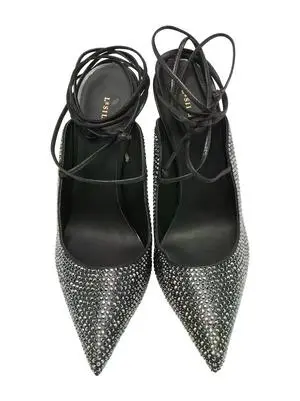 LE SILLA Le Silla Embellished Stiletto Pumps With Ankle Ties Black