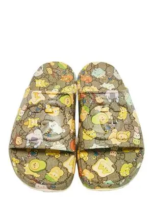Gucci Pikarar Gg Supreme Platform Sandals - Brown
