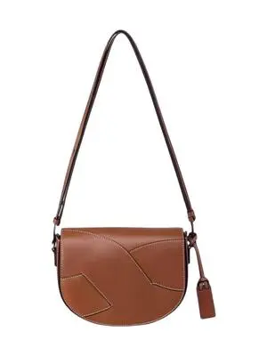 JOY GRYSON Maree Panelled Leather Shoulder Bag - Brown