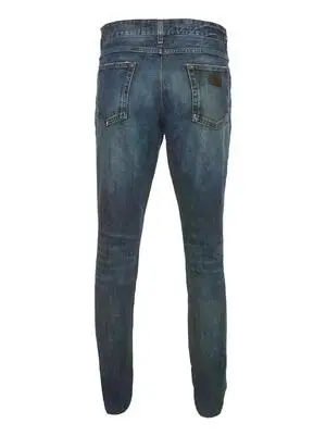 Dolce & Gabbana Logo-patch Straight-leg Jeans - Blue
