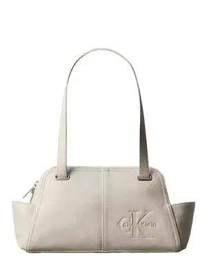 Calvin Klein Logo-debossed Shoulder Bag - Neutrals