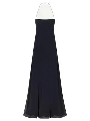 THE ROW Javier Silk Georgette Maxi Dress - Black