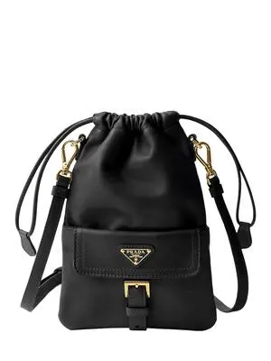 Prada Nappa Leather Drawstring Pouch - Black