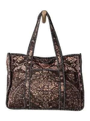 Free People Distorted Quilt Tote Bag - Neutral Pattern