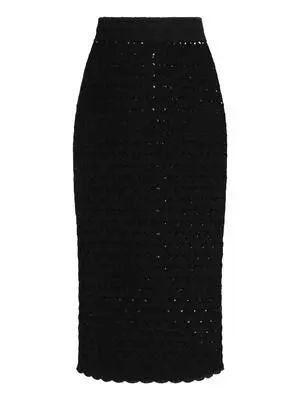 Dolce & Gabbana Crochet Midi Skirt - Black