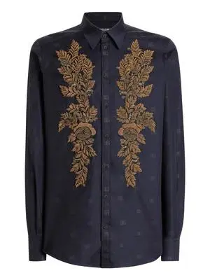 Dolce & Gabbana Logo-print Martini Poplin Shirt Shirts - Multicolor