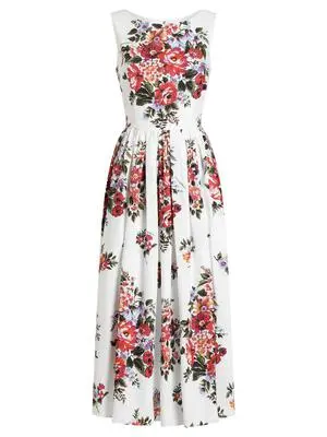 Dolce & Gabbana Flower Bouquet-print Cotton Dress Dresses - Multicolor