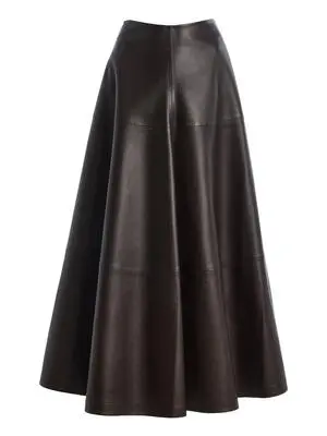 Altuzarra Varda Leather Maxi Skirt - Brown