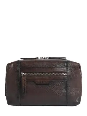 Officine Creative Pebbled Leather Washbag - Brown