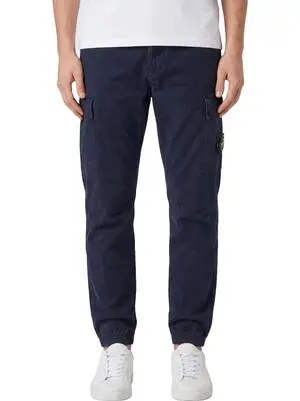 Stone Island Stone Island Slim Fit Stretch Technical Fabric Cargo Pants With Compass Logo Navy