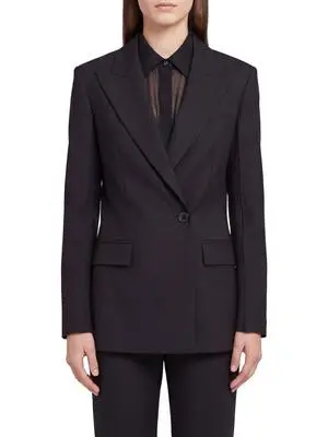 Erika Cavallini Double-breasted Wool-blend Blazer With Peak Lapels - Black