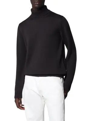 ROBERTO COLLINA Pure Wool Turtleneck Sweater - Brown