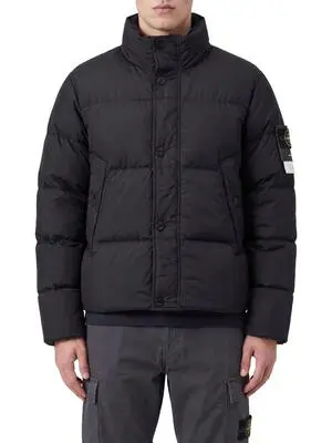 Stone Island Stone Island Short Quilted Water-Repellent Nylon Down Jacket Black