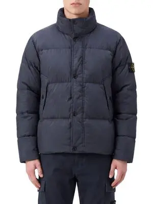 Stone Island Stone Island Short Quilted Water-Repellent Nylon Down Jacket Navy